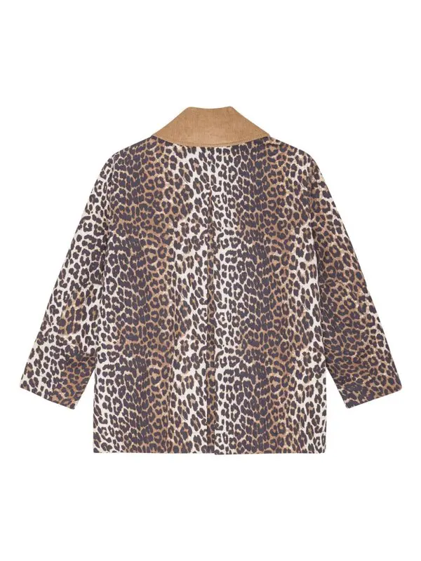 GANNI Organic Cotton Jacket With Animal Print - Multicolor