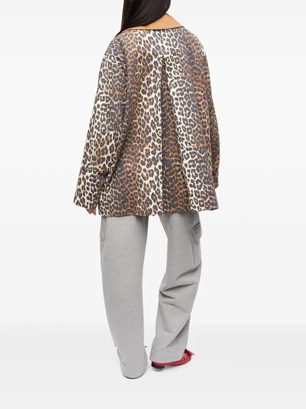 GANNI Organic Cotton Jacket With Animal Print - Multicolor