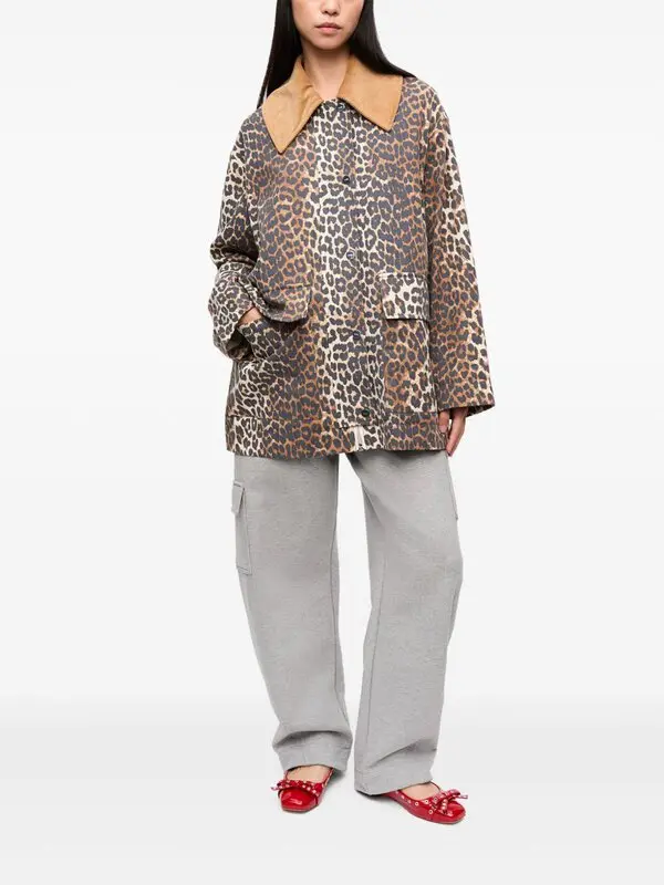 GANNI Organic Cotton Jacket With Animal Print - Multicolor