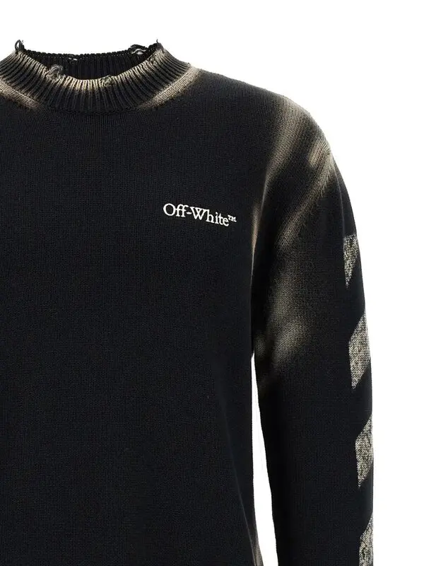 Off-White Diag Corrosion" Knit Crewneck Sweater - Multicolor