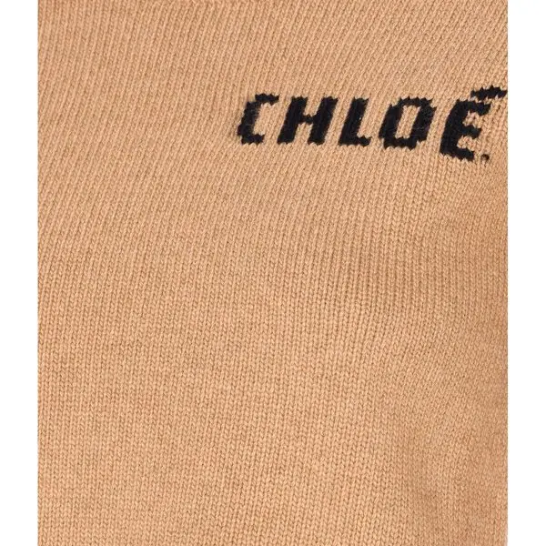 Chloé Embroidered Logo Crew Neck Sweater