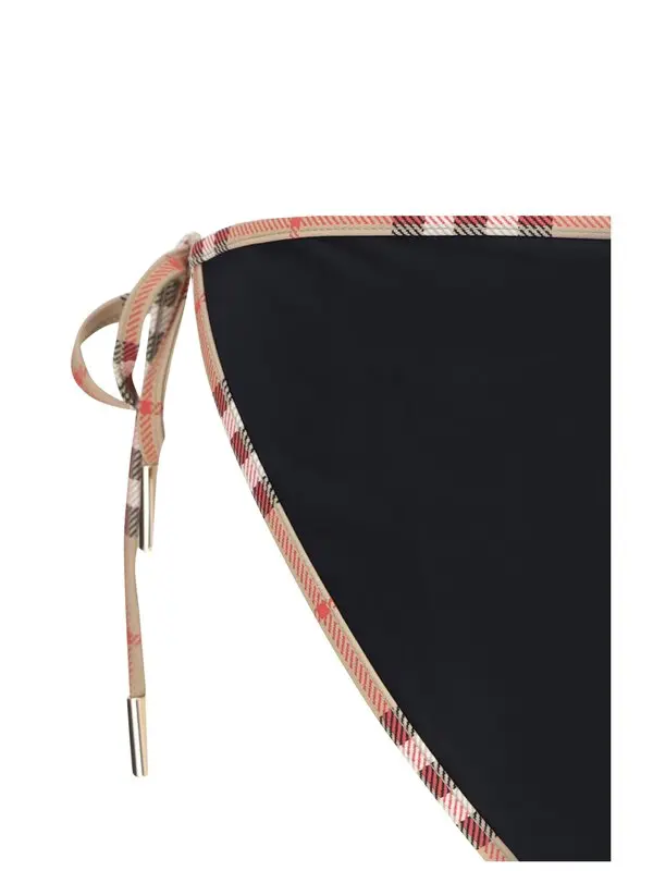 Burberry Bikini Set With Archive Check Trim - Black