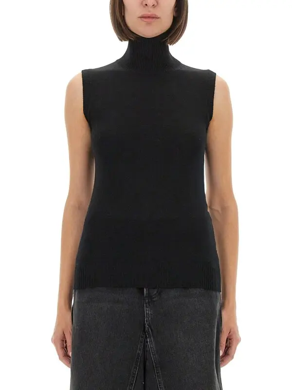 Sportmax Sleeveless Turtleneck Top - Black