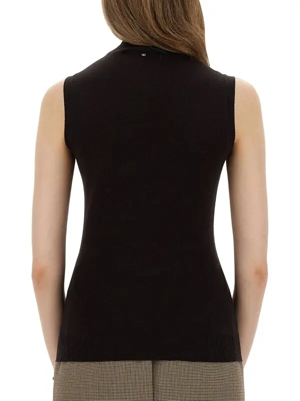 Sportmax Sleeveless Virgin Wool Turtleneck - Brown