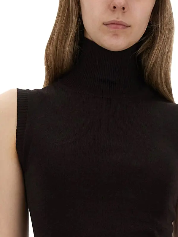 Sportmax Sleeveless Virgin Wool Turtleneck - Brown