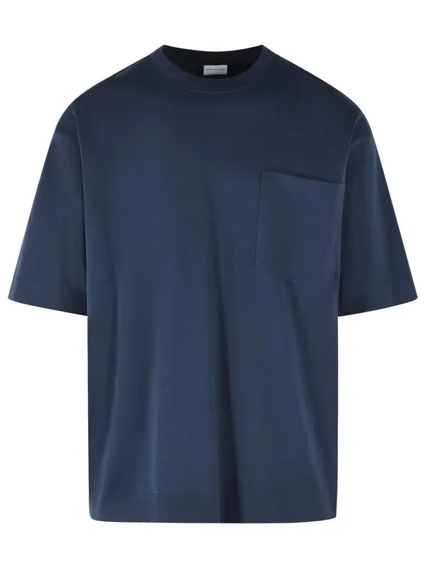 Dries Van Noten Heso' Navy Cotton T-shirt - Blue