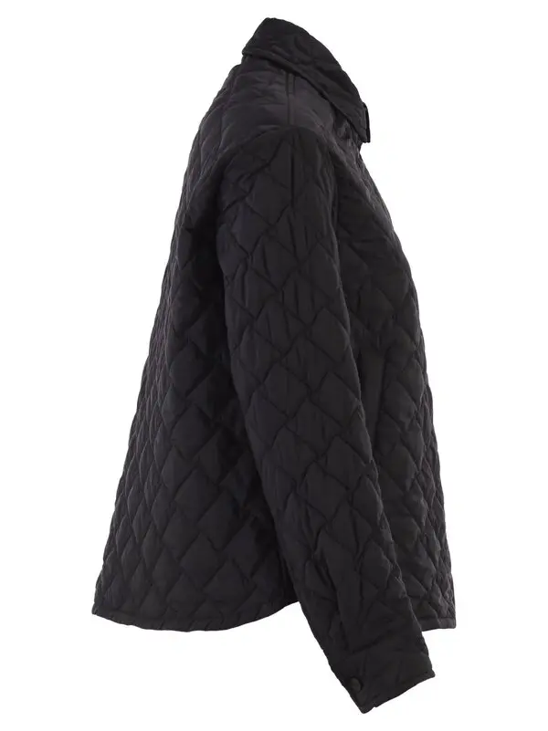Herno Quilted Shirt Jacket With Logo Buttons - Black