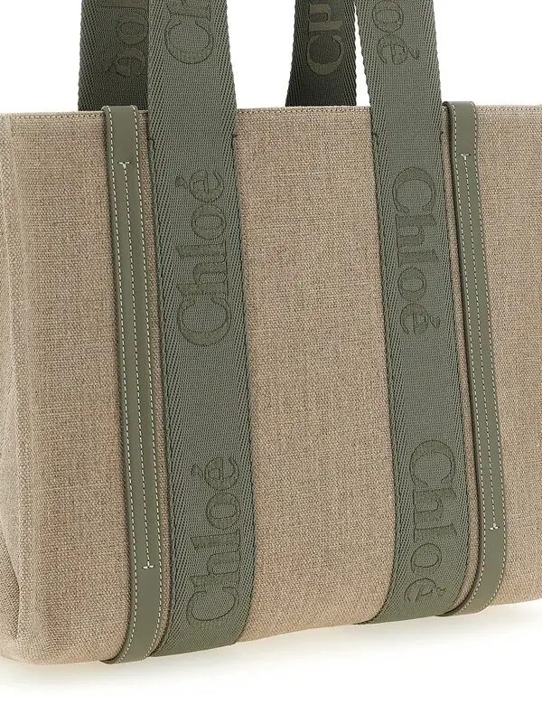 Chloé Woody Medium Shopping Bag - Green