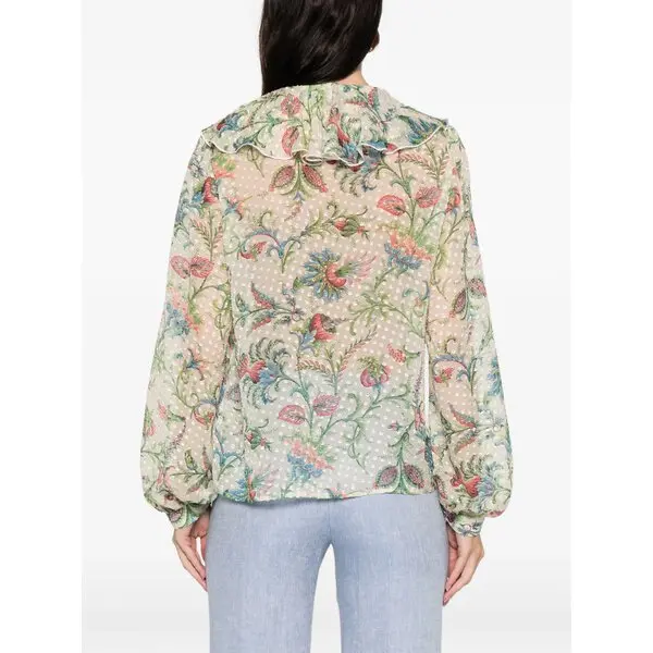 Etro Floral Print Silk Viscose Blouse - Cream