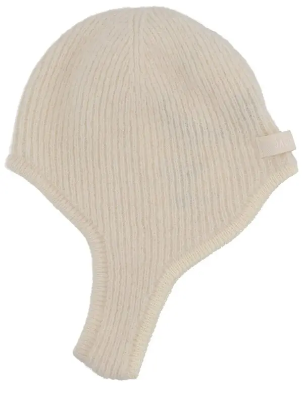 Jacquemus Ribbed Knit Cap - White