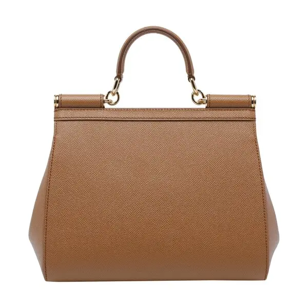 Dolce & Gabbana Calf Leather Top Handle Bag - Brown