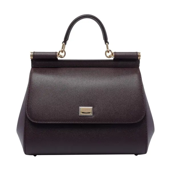 Dolce & Gabbana Calf Leather Top Handle Bag - Brown