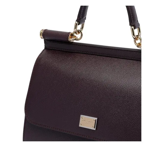Dolce & Gabbana Calf Leather Top Handle Bag - Brown