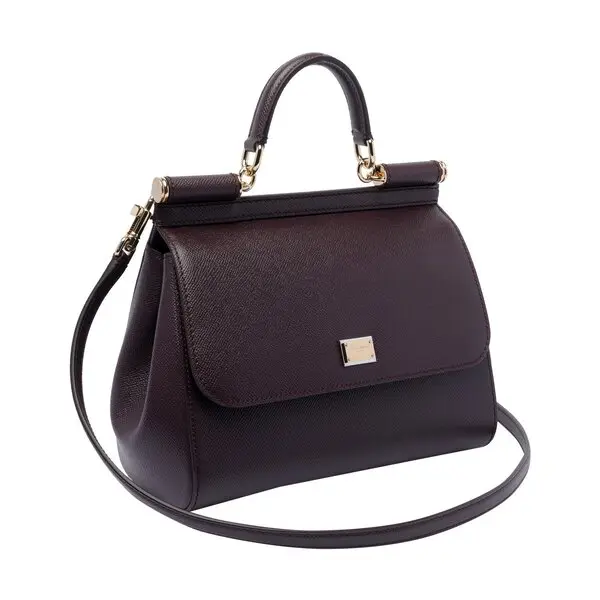 Dolce & Gabbana Calf Leather Top Handle Bag - Brown