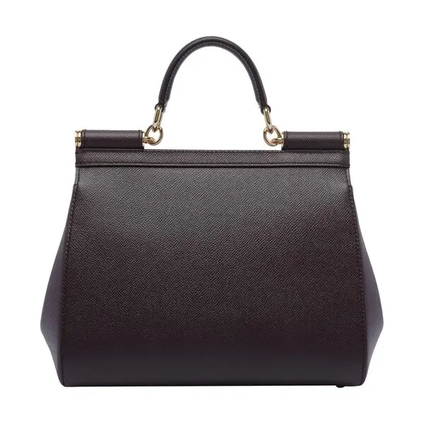 Dolce & Gabbana Calf Leather Top Handle Bag - Brown