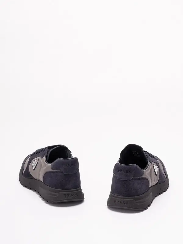 Prada Suede And Re-nylon Lace-up Sneakers - Multicolor