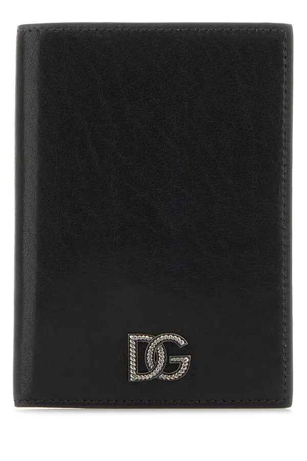 Dolce & Gabbana Leather Passport Holder - Black