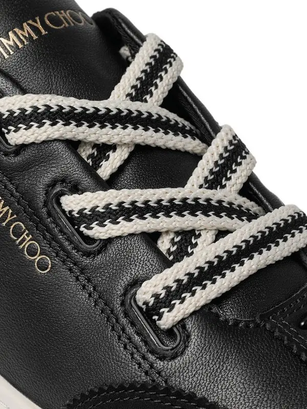 JIMMY CHOO Diamond Light Leather Lace-up Sneakers - Multicolor