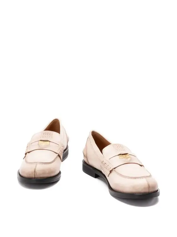Miu Miu Calf Leather Penny Loafers - Multicolor