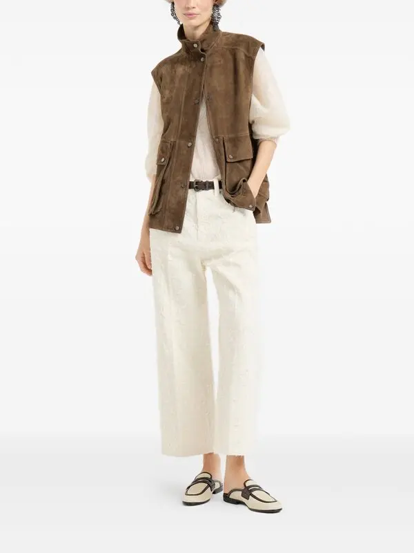 Brunello Cucinelli Cotton Wide-leg Trousers - Multicolor