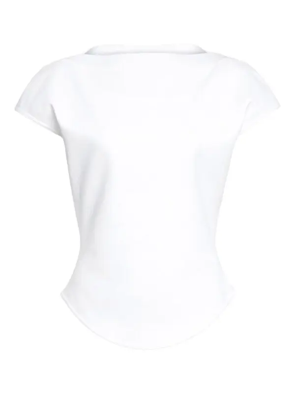 Alaïa Cap Cotton Fitted T-shirt - White