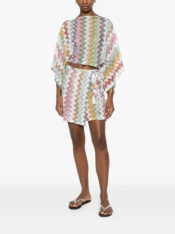Missoni V-neck Zigzag Knit Top - Multicolor