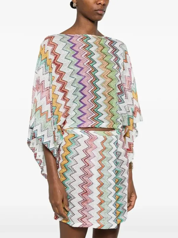 Missoni V-neck Zigzag Knit Top - Multicolor