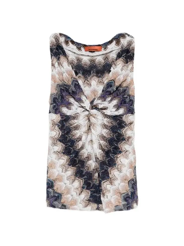 Missoni V-neck Zigzag Knit Top - Multicolor