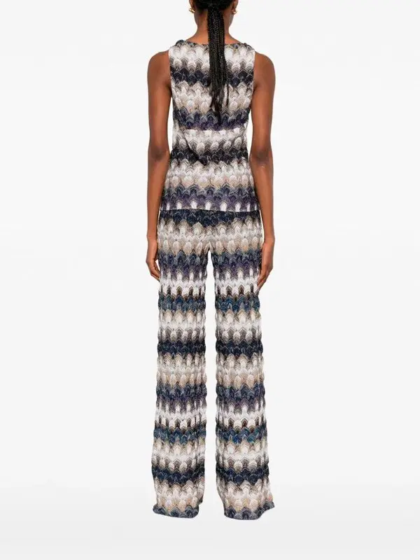 Missoni V-neck Zigzag Knit Top - Multicolor