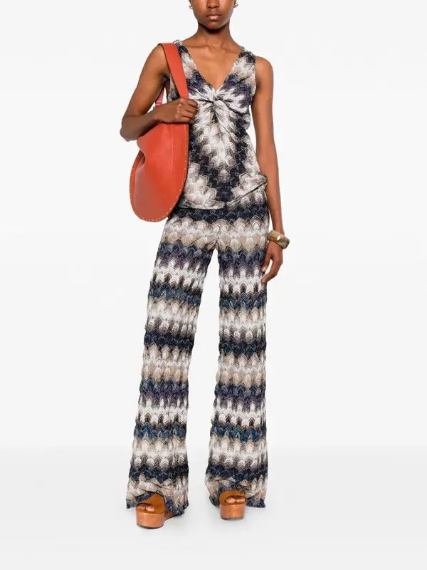 Missoni V-neck Zigzag Knit Top - Multicolor
