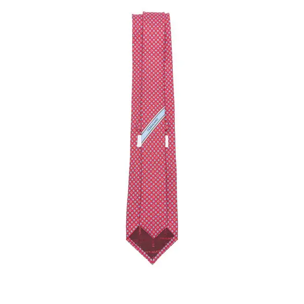 FERRAGAMO Silk Neck Tie With All-over Pattern