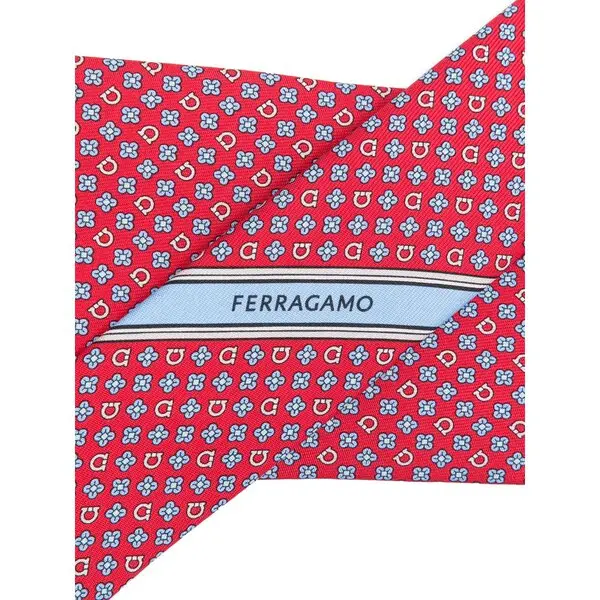 FERRAGAMO Silk Neck Tie With All-over Pattern
