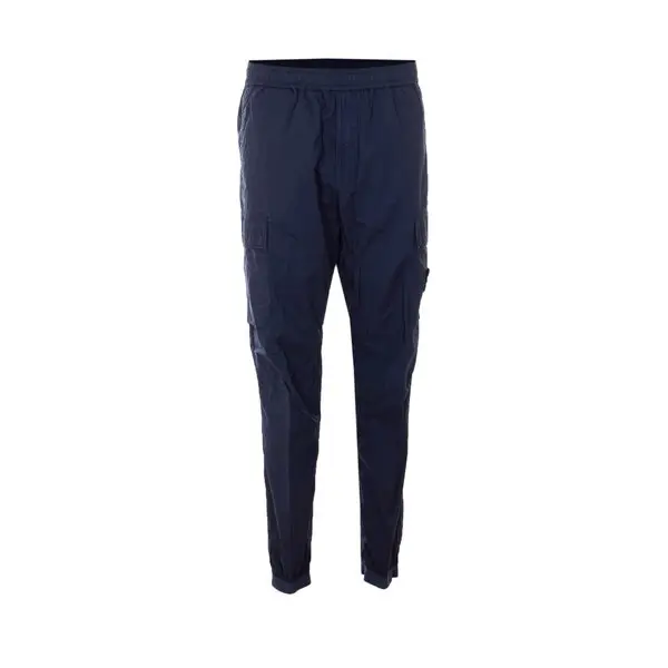 Stone Island Logo Cargo Pants - Blue