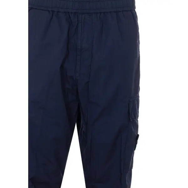 Stone Island Logo Cargo Pants - Blue