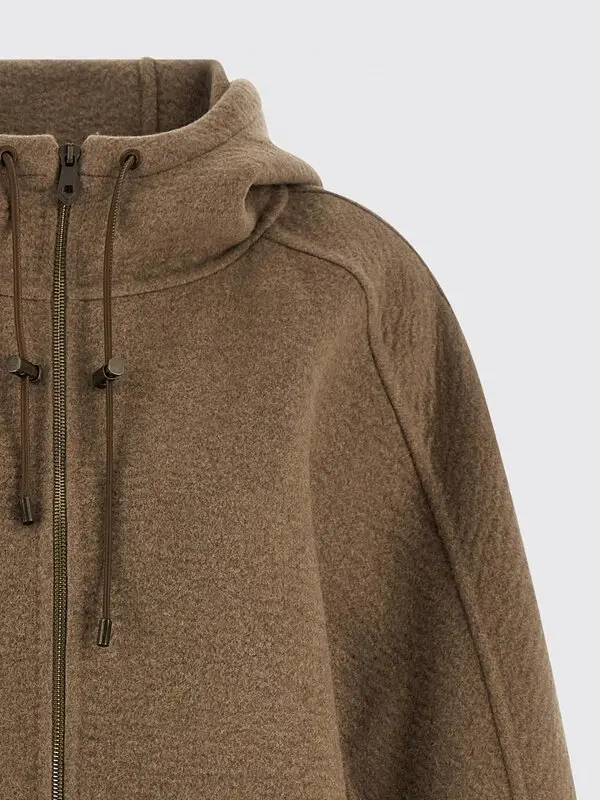 Max Mara Wool Blend Hooded Coat - Cream
