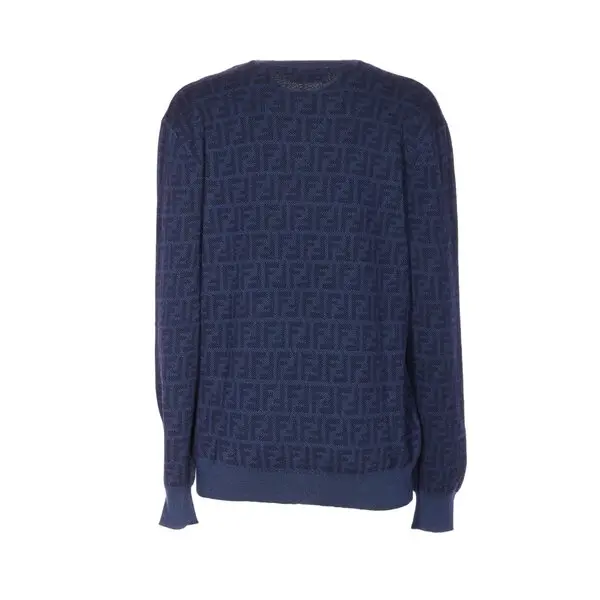 Fendi Ff Logo Crew Neck Long Sleeve Sweater