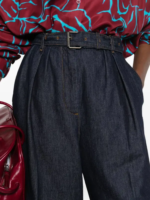 Dries Van Noten Pleated High-waist Cotton Trousers - Multicolor