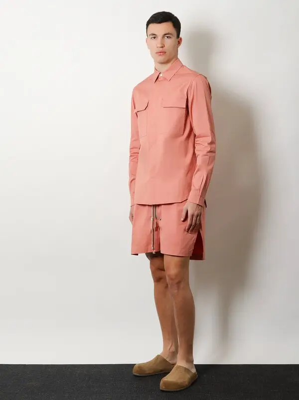 Rick Owens Bela Organic Cotton Shorts - Red