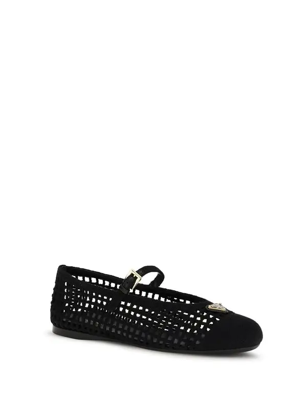 Prada Crochet Ballerinas With Buckle Detail