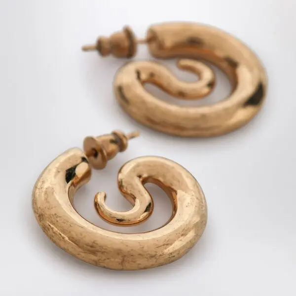 PANCONESI Serpent Hoops Extra Small Earrings In Gold Tone - Silver