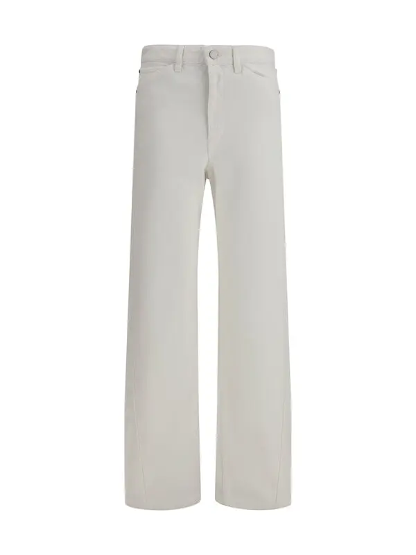 LEMAIRE Cotton Five-pocket Wide-leg Pants - White