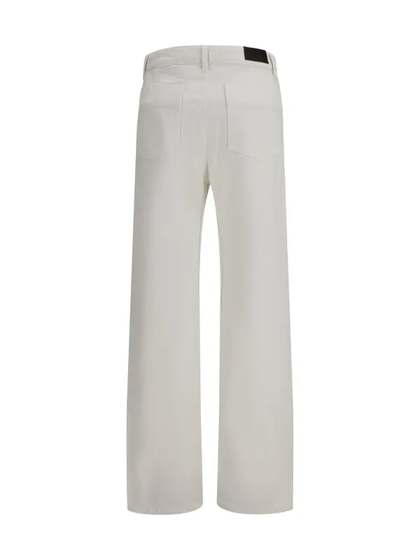 LEMAIRE Cotton Five-pocket Wide-leg Pants - White