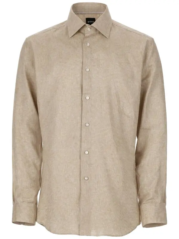 BOSS Camicia In Lino - Cream