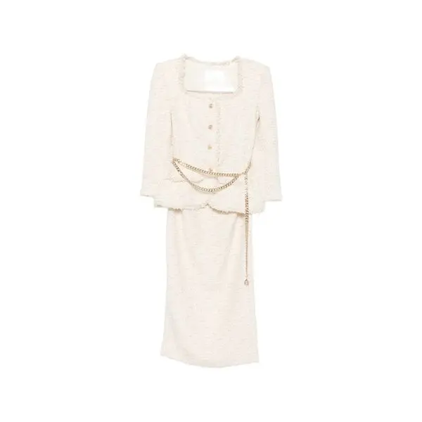 SELF-PORTRAIT Polka Dot One-shoulder Asymmetric Dress - Cream
