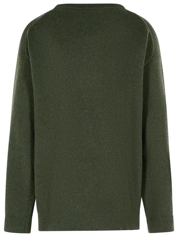 GANNI Wool Blend Sweater With Cherry Pattern - Green
