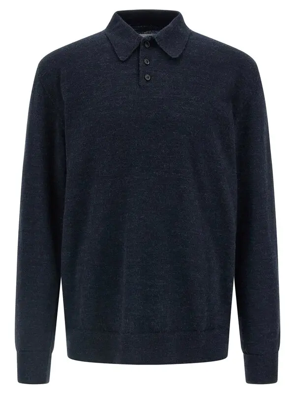 MAISON MARGIELA Suede Patch Polo Shirt - Blue