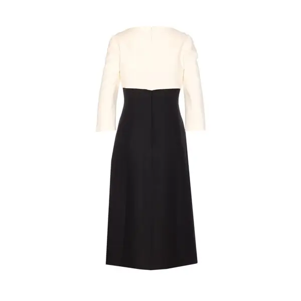 Valentino Garavani Midi Crepe Couture Dress With Bow Detail And Cut-out