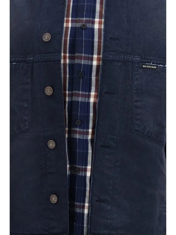 Balenciaga Patched Shirt Jacket - Blue