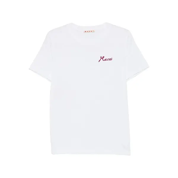 Marni Cotton T-shirt With Logo Detail - White