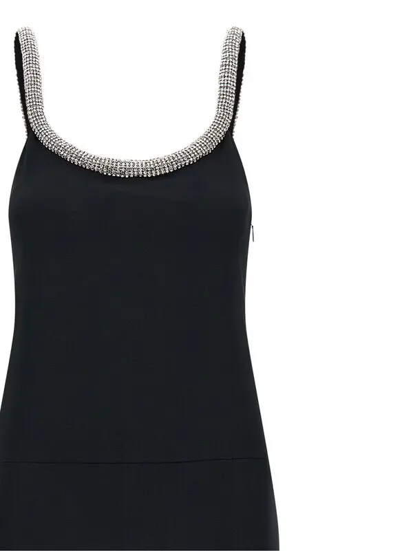 TOM FORD Crepe Satin Dress With Embellished Crystal Braces